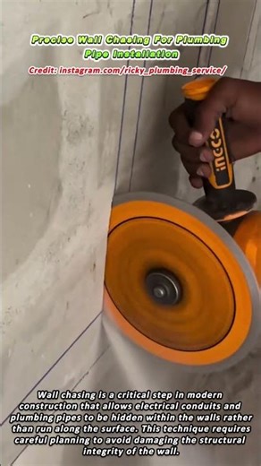 Precise Wall Chasing For Plumbing Pipe Installation