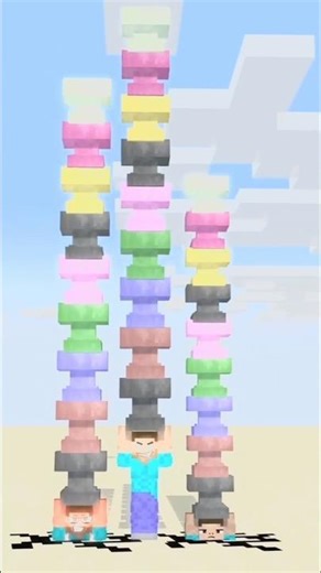 Steve की ताकत का लेवल 😱 | Minecraft Impossible Stack Challenge 🔥#shortsfeed #stackballgame