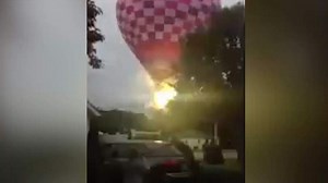 Balloon Crashes Into Power Lines