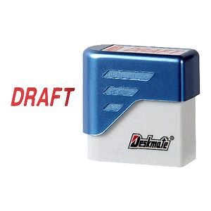 Deskmate Pre-Inked Office Stamps Draft Red