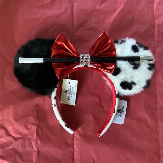 Authentic Original Disneys Cruella De Vil Mouse Ears Mickey Cruella Headband White Black Fur 101 Dalmatians Villain Ears Disney Modified - Etsy