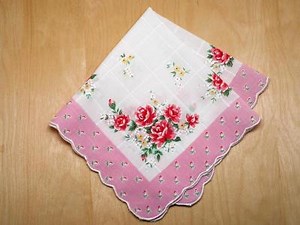 Vintage Inspired Country Roses Print Hankie