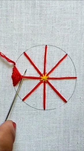 Easy 🤩 and beautiful embroidery flower design for beginners / hand embroidery #embroidery #shorts