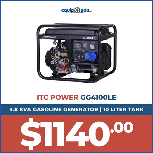 Equip4You sells a range of reliable and quality ITC power generators. These generators are designed to meet the needs of a variety of applications whether you’re in need of back up power for your home or business, or outdoor activities like camping or construction work. They come in a range of sizes and power outputs from compact and portable generators that are easy to transport to larger models that can power multiple appliances and tools. Starting from $1140 BBD. #Equip4You #itcgenerators #ga