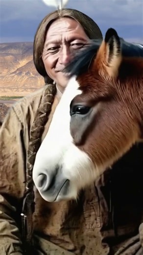 Sitting Bull Smiles As He Is Joined By His Favorite Horse