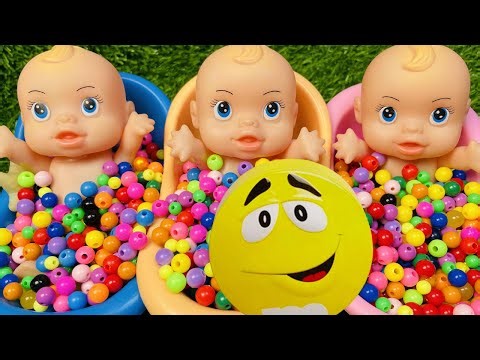 Full of 3 Rainbow BathTubs Candy with M&M's & Magic Slime Cutting Video