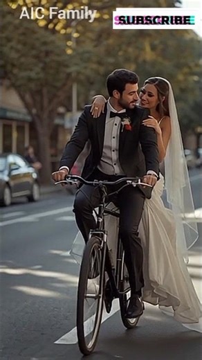 Romantic Wedding Ride – Groom & Bride on a Bicycle#love #trending #youtubeshorts #comedy #funny