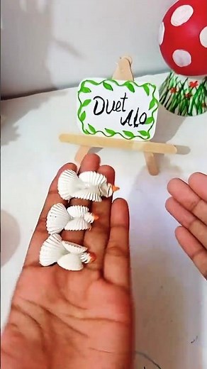 DIY Bird Craft Using Waste Clam Shells 🐚 | Art by Rodela Shikha | Duet Alo #shorts #diy #art #craft