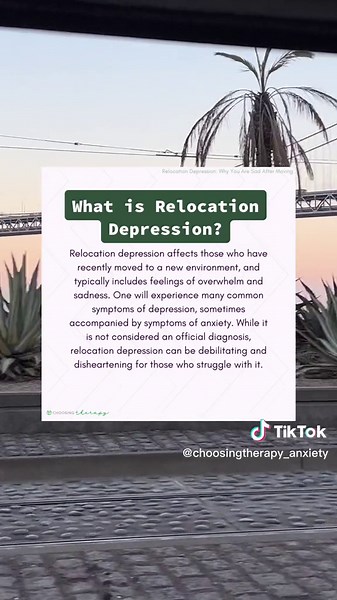 How Long Does Relocation Depression Last? In some cases, a person struggling with relocation depression will have difficulty grounding themselves in their new home. When relocating, many things change all at once, and it can be tough to make adjustments quickly for anyone. Because of this, there is no timeline for how long a person may experience the sadness and loss associated with moving. Some people may find that their depression dissipates within a few weeks. However, others might experience
