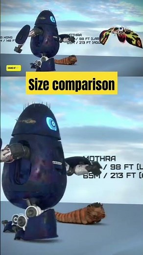 alien probe almost step on baby mothra