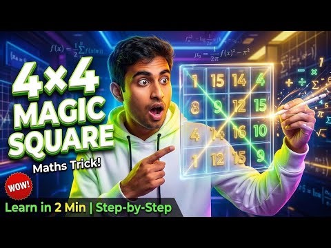 4x4 magic square |4 by 4 magic Square |magic square |magic square 4x4 |Mathsmagic tricks #maths