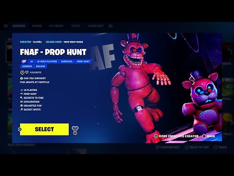 FNAF: Prop Hunt Horror Map Code Fortnite! (Five Nights At Freddy's Gameplay)