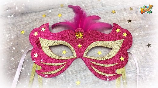 This Mardi Gras mask is very easy to make. We hope you will like this Masquerade Mask and have fun watching this tutorial. Free printables: http://123kidsfun.com/free-printable-masquerade-masks-template/ | 123 Kids Fun Apps