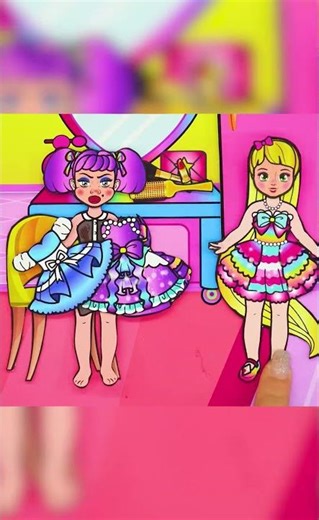 Good Rapunzel Help Rumi Become Princess Dress Up #shorts