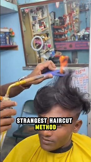 This Barber Uses FIRE to Cut Hair - Insane But Real!