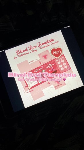 Coquette-Themed Blind Box Template for Valentine's Day