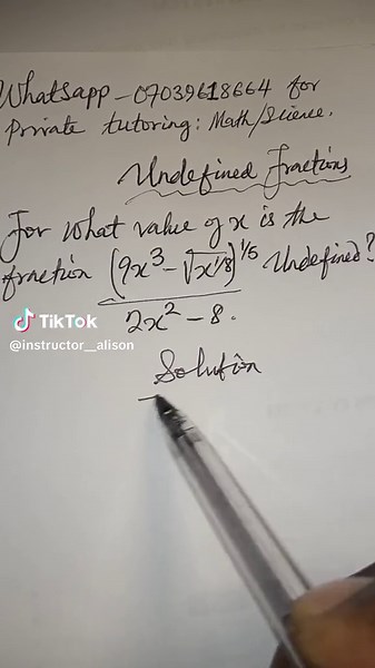 Undefined Fractions: Solving for X in Math