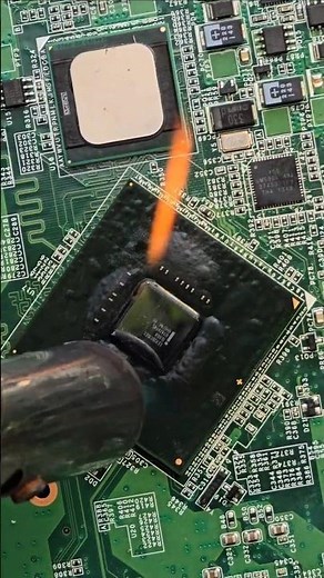 The fastest way to remove a defective BGA chip | an industrial motherboard