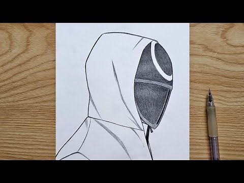 Easy Squid Game drawing | How to draw Squid Game Guard step by step | easy tutorial
