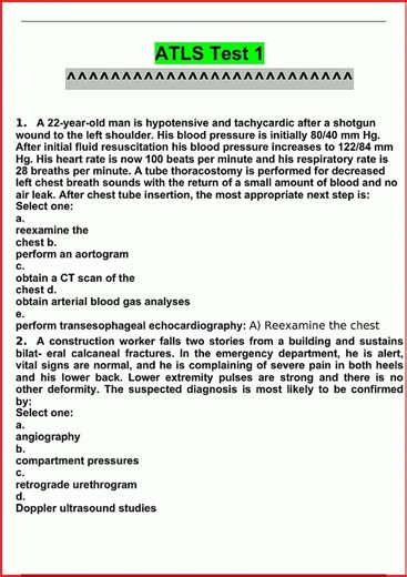 Atls Practice Test 1 Latest Update6087update video