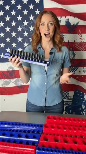 Every garage needs this This magnetic socket organizer set comes with 8 trays in blue and red, designed for both metric and SAE sockets. Durable, easy to organize, and a must-have for any tool setup.#ToolTok #GarageOrganization #SocketOrganizer #DIYLife #WorkshopSetup