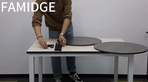 Coffee Table, 2 Tier Coffee Tables for Living Room, Round Coffee Table with Storage, Floor Table for Bedroom, Home Office, Grey (23.6" D x 18.1" H)