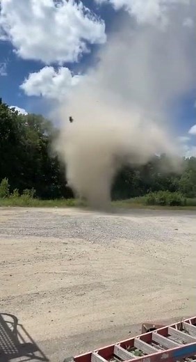 Person Witness Huge Dust Devil Formation on Windy Day - 1341111