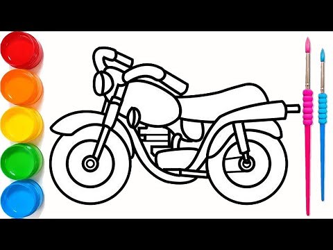 How to Draw a Motorcycle step by step | Learn to drawing and coloring for beginners