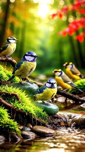 Peaceful Wild Birds & Gentle Stream 🌼 Quiet Nature Sounds