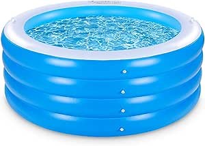 Inflatable Swimming Pool, 70"x30" Large Deep Round Inflatable Pool with Handles Family Pool, Summer Water Party, Outdoor, Garden Backyard, Suitable for Adults (Blue)