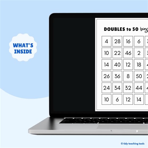 Doubles Bingo | Doubles Facts Within 50 & 100 (no Prep Printable Game for Upper Primary) - Etsy