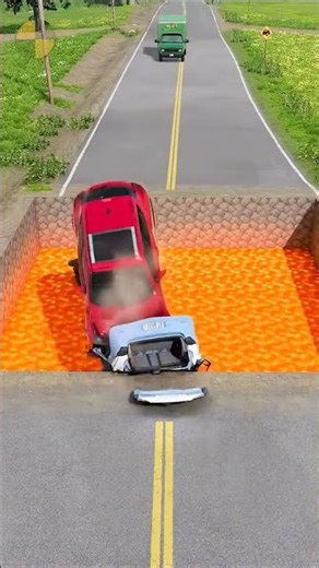 Cars vs Minecraft Lava Pit 😅 BeamNG.Drive