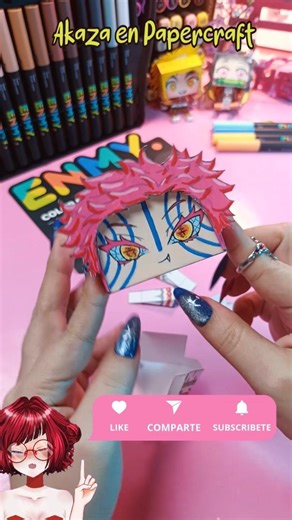 ❤️ Hagámos a #akaza en #papercraft #enmy #enmymarkers #enmyinMX #kimetsunoyaiba #giftideas #diy