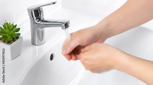 Proper Handwashing Technique Demonstration: A Step-by-Step Guide to Clean Hands and Hygiene Stock Video