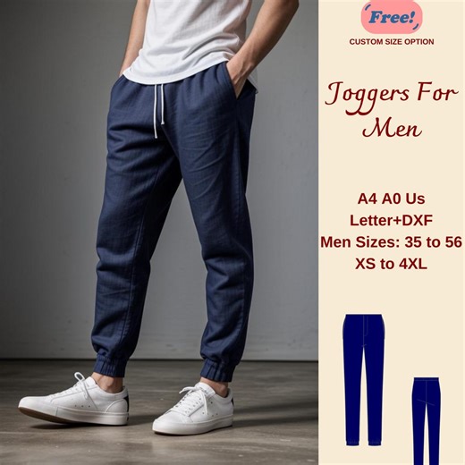 Men's Joggers Sewing Pattern, Jogger Patterns, Jogger Pants, Sweatpants Pattern for Men, Men Pants Pattern, Men Size: 35 to 56 XS-4XL - Etsy
