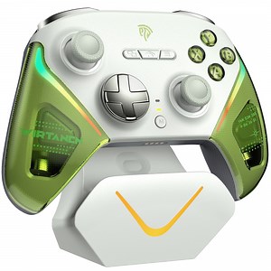 QUCOPRE Wireless PC Gaming Controller with Charging Dock, TMR Joysticks, Hall/Micro Triggers, RGB Lighting, Compatible with PC/Switch/Steam/iOS/Android