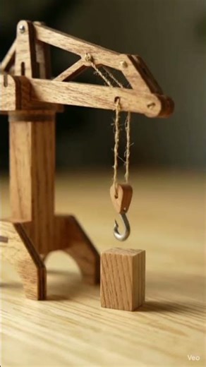 Handmade Wooden Mini Crane – Smooth Working Build 🪵⚙️ No Face, Pure Craft