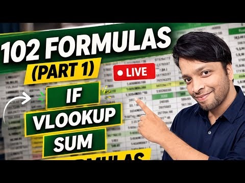 Excel Expert Ban Jaao! 🔥 (Part 1) | Top Excel Formulas LIVE