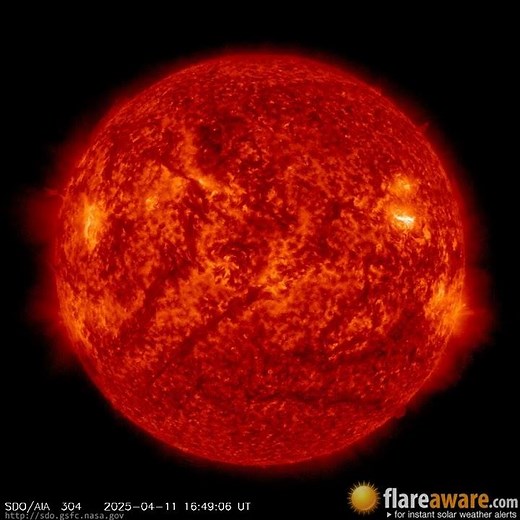 11 Apr - 12 Apr: 24 Hour Solar Activity (Earth Facing; Solar Storm, Sunspot, Solar Flare, CME)