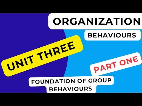 Organization Behaviours Unit Three Part One Tutorials