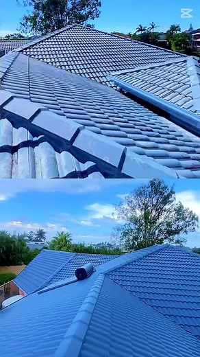 ✨ STUNNING ROOF TRANSFORMATION ✨ Watch to see this Colourbond Mountain Blue roof brought back to life! 💙🏠 Nothing beats a freshen-up to sharpen the whole look of your home and add instant street appeal. Our team prepped, cleaned, and coated this beauty to perfection now she’s shining like new! If your roof is looking tired or faded, we can help. Free quotes across the Gold Coast & surrounds. 📞 0408 887 438 📧 sam@evolutionpaintdesign.com.au #ColourbondRoof #MountainBlue #RoofRestoration #Roof
