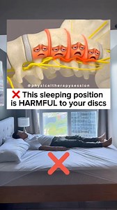Your sleeping position can slowly damage your spinal discs 😴 Wrong alignment at night increases disc pressure, stresses the spine, and leads to stiffness, bulges, and chronic pain. Here’s how to protect your discs from harm and let your spine actually recover while you sleep. #communityfirst #slippeddisc #herniateddisc #backpain #lowbackpain #sleepingw | Physical Therapy Session