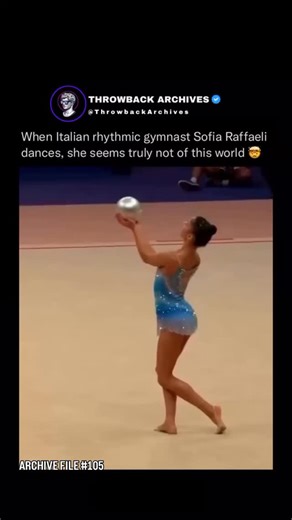 Throwback Archives on Instagram: "Sofia Raffaeli’s ball routine in rhythmic gymnastics highlights seamless spins, poised balances, and daring tosses that helped earn her World Cup gold in Portimão, Portugal, in 2025. Her dynamic style embodies her nickname, the “Atomic Ant,” capturing the contrast between her compact build and explosive power. As a trailblazer for Italy, Raffaeli became the nation’s first rhythmic gymnast to win individual world, European, and Olympic medals, including a histori