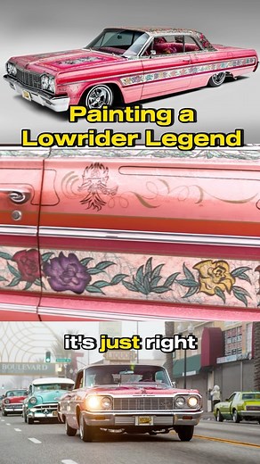 Gypsy Rose is a lowrider icon! Learn how painters Don Heckman and Walt Prey customized Jesse Valdez’s landmark lowrider in the 1970s! Watch the full documentary on YouTube: “Gypsy Rose: Lowrider Legend” #drivehistory #gypsyrose #lowrider #imperials #64impala #jessevaladez #jessevaladezjr #donheckman #waltprey #lowandslow #customcars #classiccars #custompaint #pinstriping | Hagerty Drivers Foundation