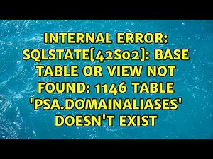 SQLSTATE[42S02]: Base table or view not found: 1146 Table 'psa.domainaliases' doesn't exist