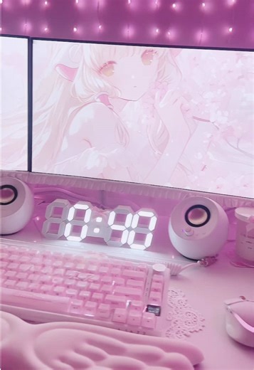 Ultimate Pink Gamer Girl Setup with New Lights