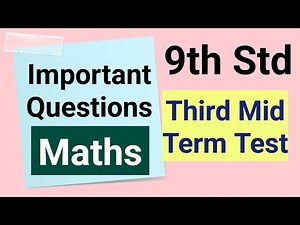 9th Std - Maths | Third Mid Term Test - Important Questions