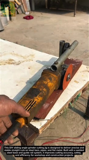 DIY Angle Grinder Sliding Cutting Jig – Homemade Metal Cutting Tool That Cuts Perfectly Straight!
