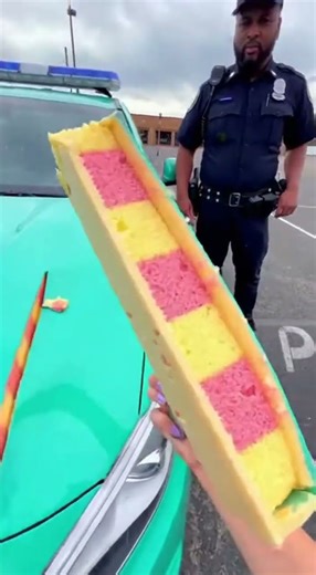 OMG Battenberg Cake Slice A Perfect Checkered Delight! 🍰💖 So Satisfying to Watch! #police #shorts