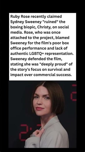 🔥 Ruby Rose: Sydney Sweeney ‘RUINED’ the Movie Christy #celebrity #news #shorts